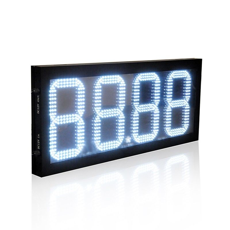 Gas Price Display Signs Glare LED 16'' White 88.88 Petrol Changer Sign ...