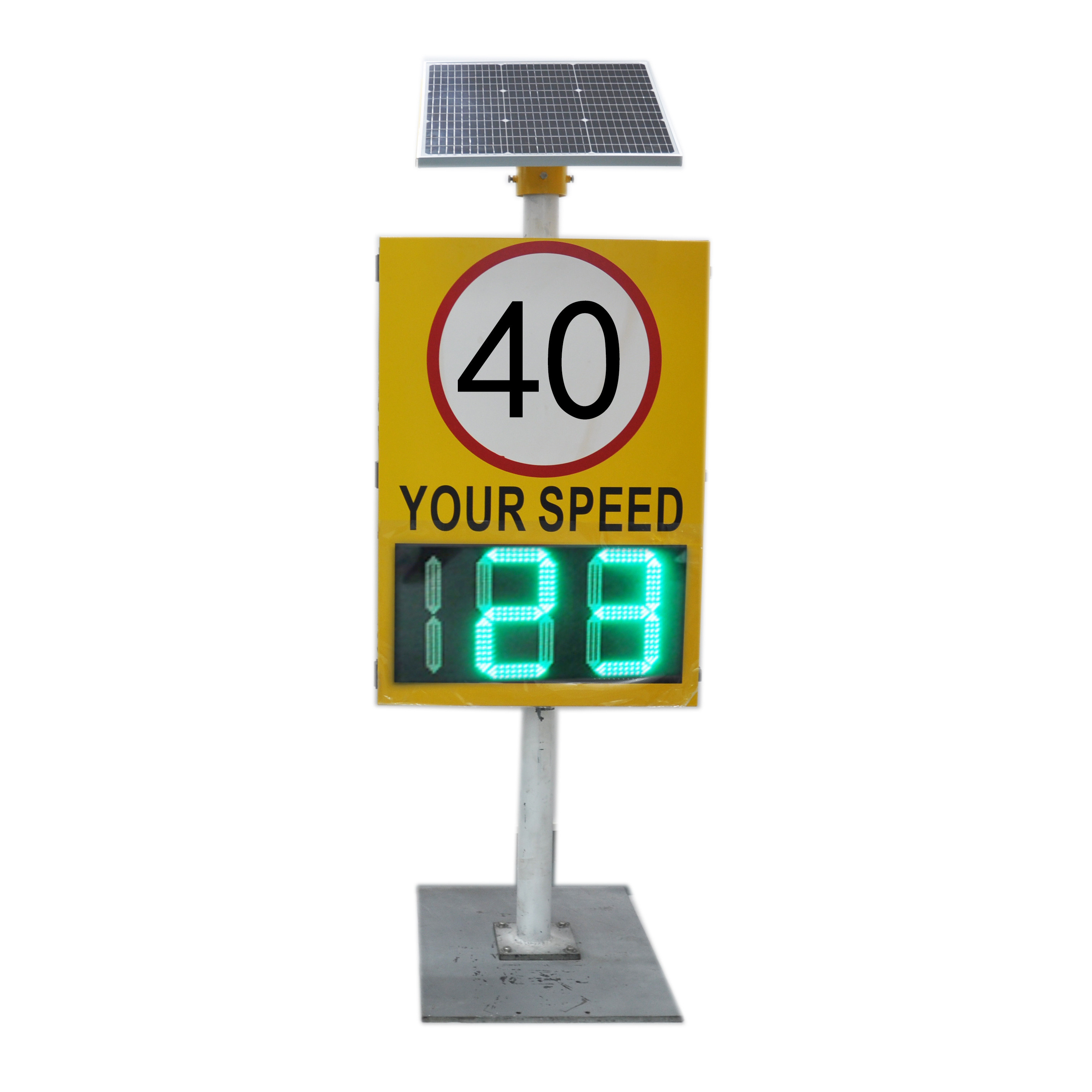 Road Warning Portable Radar Speed Sign with Solar Power Input AC 220V ...